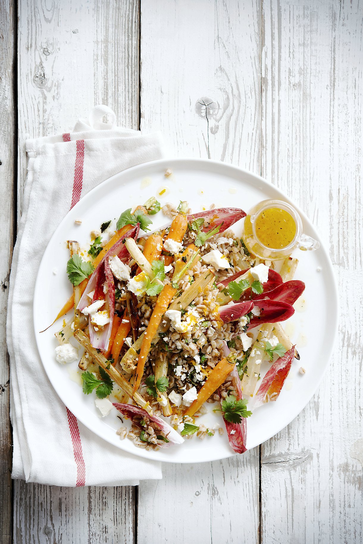Salade de blé aux salsifis, carottes et endives rouges | Recette Cuisine