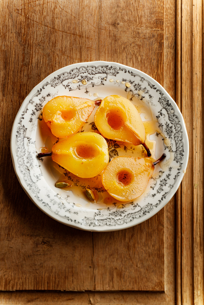 Poires au sirop et à la cardamome | Recette Cuisine