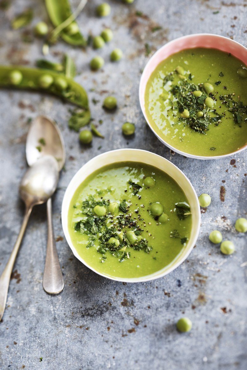 Soupe froide de petits pois à la menthe | Recette Cuisine
