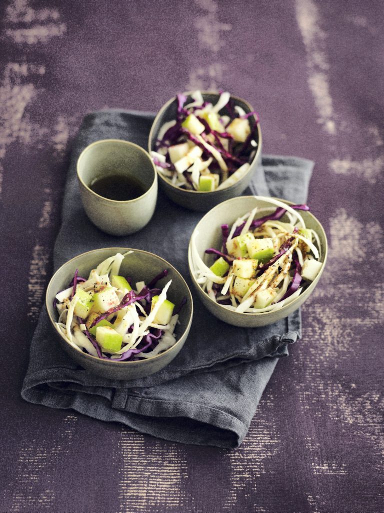 Salade de choux rouge et blanc à la pomme verte | Recette Cuisine