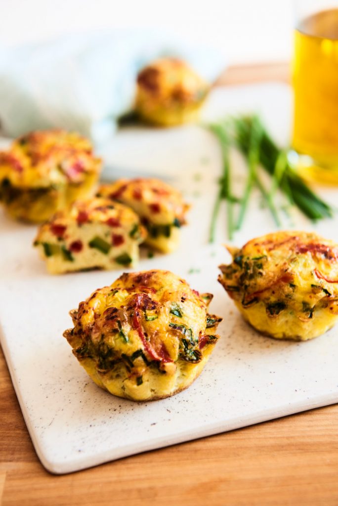 Mini-tortillas façon piperade aux légumes et tomme basque | Recette Cuisine