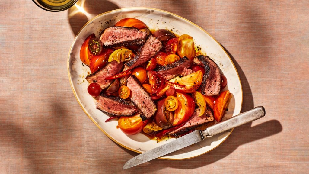 Steak aux tomates marinées au citron confit | Recette Cuisine